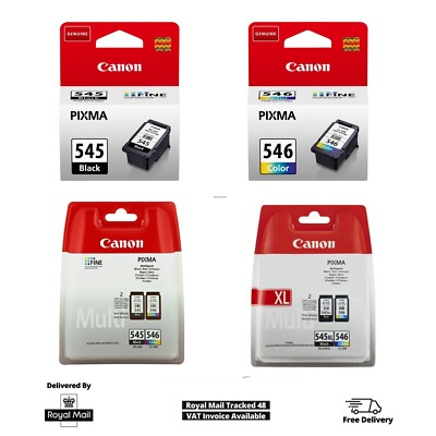Canon PG-545 CL-546 Original Black & Color Ink Cartridges for TS3355 ...