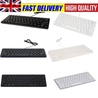 USB Wired Stylish Slim Qwerty Keyboard UK Layout For PC Desktop ...