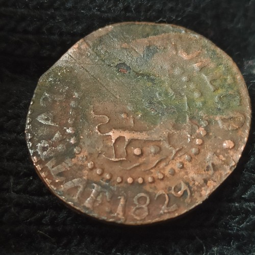 1829 Spanish Philippine Quarto Copper Coin Rorated Reverse Rare KM#7 | eBay