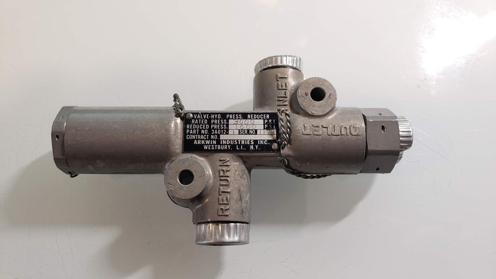 ARKWIN INDUSTRIES HYD VALVE 3A012-1 4820-00-824-2288 CH46 HELICOPTER | eBay