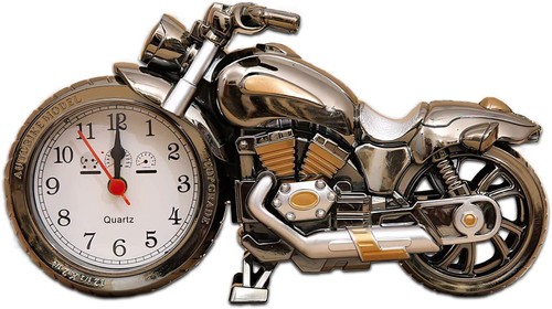 Luxury Retro Style Motorcycle Alarm Clock, Unique Battery Powered Clock ...