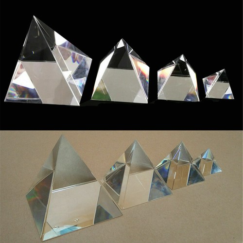 60MM/80MM/100MM Clear Optical Glass Pyramid Crystal Healing Prism ...