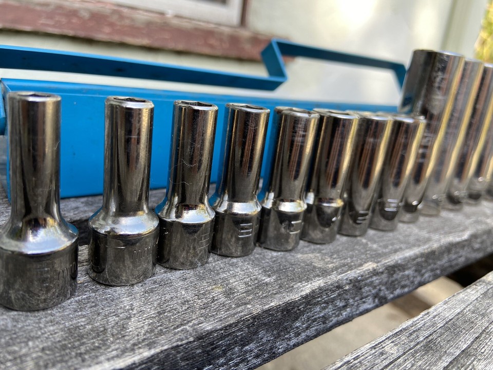 Matco 3/8” 14 Piece DEEP & SEMI DEEP 6 Point Socket Set W/ Tray 6mm ...