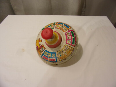 Vintage 7" Metal Tin Spinning Top Train Ohio Art | eBay