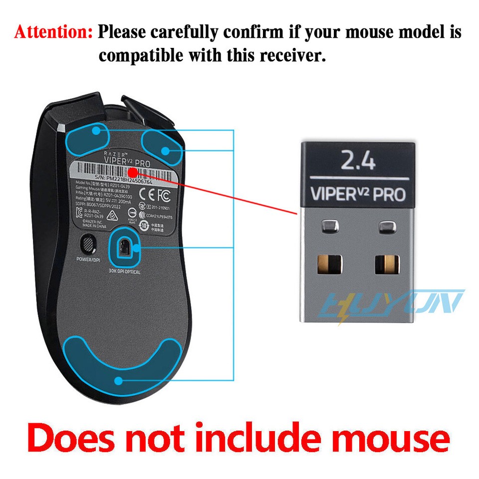 USB Dongle Receiver Adapter for Razer Viper V2 Pro Wireless Mouse US ...