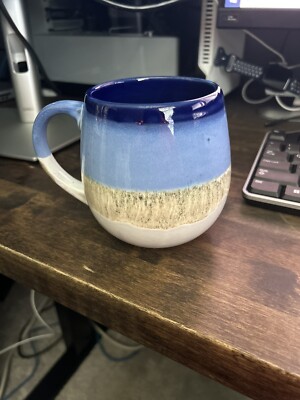 Meritage Pottery Coffee Mug Glazed Iridescent Colorful 4.5" Tall x 7 ...