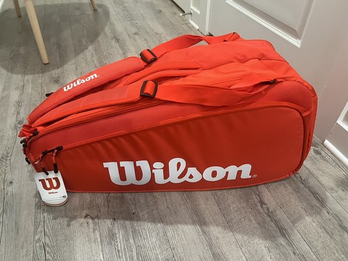 New Wilson Super Tour 9 Pack Bag - Red Tennis Racket/Racquet Bag Brand ...