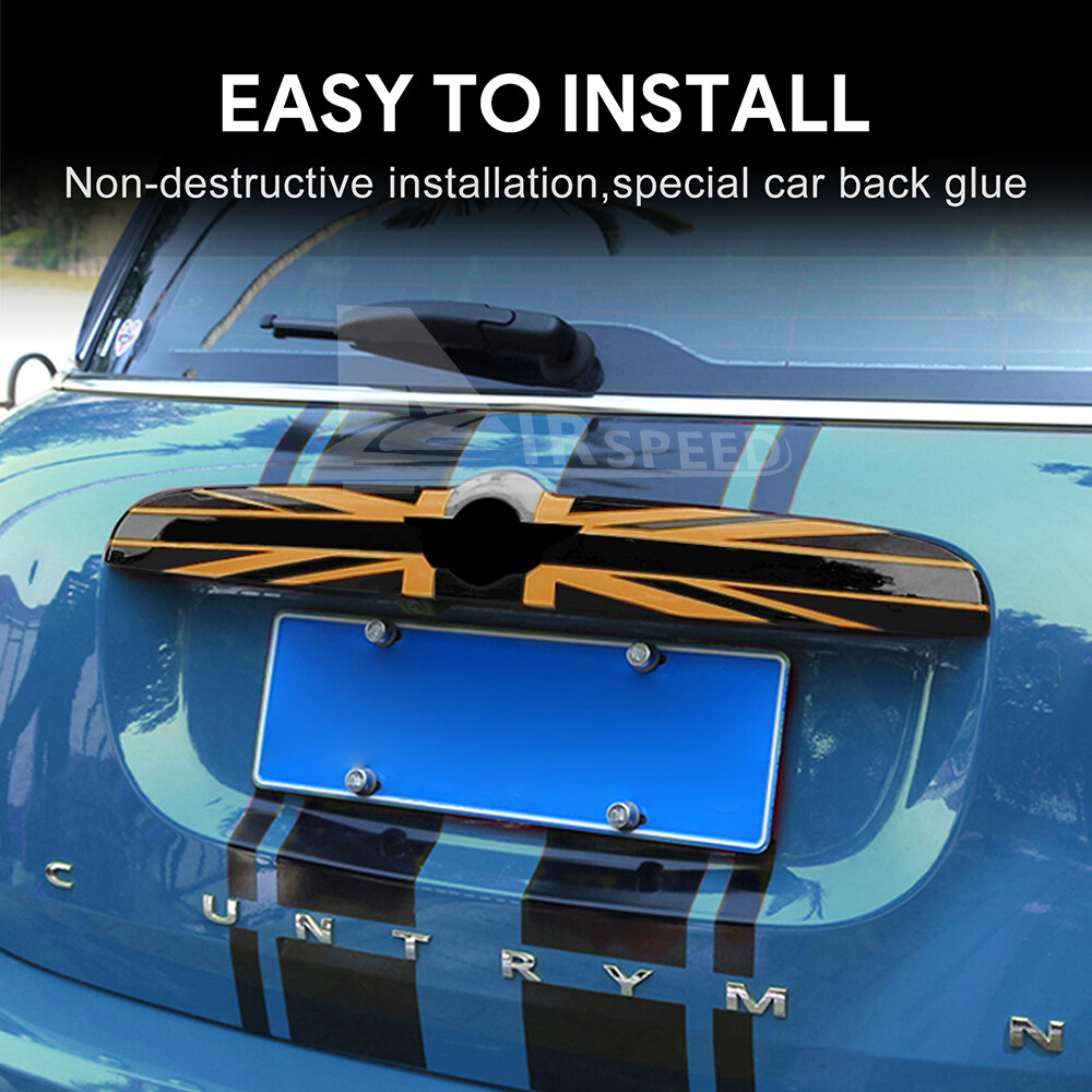 Car Tailgate Trunk Lid Cover Black Golden Union Jack for Mini Cooper ...