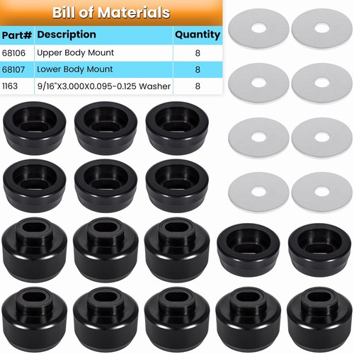7-141 Body and Cab Mount Bushing Kit For Chevy Silverado Sierra 2/4WD ...
