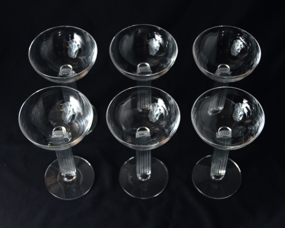 set of 6 LIBBEY Embassy Champagne Glasses Walter Dorwin Teague art deco ...