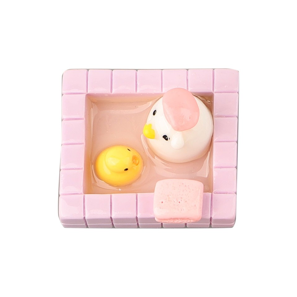 Playful Kawaii Duck Soak in Hot Springs Figurines Colorful Resin Decor ...