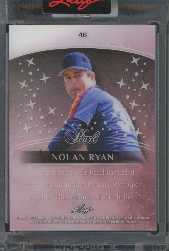 2025 Leaf Pearl Base Set Silver Glitter #46 Nolan Ryan 1/1 | eBay