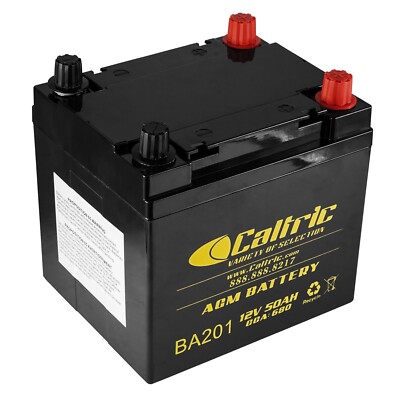 Caltric 26012-0619 AGM Battery for Kawasaki Mule KAF820 Pro-FX 12V 50Ah ...