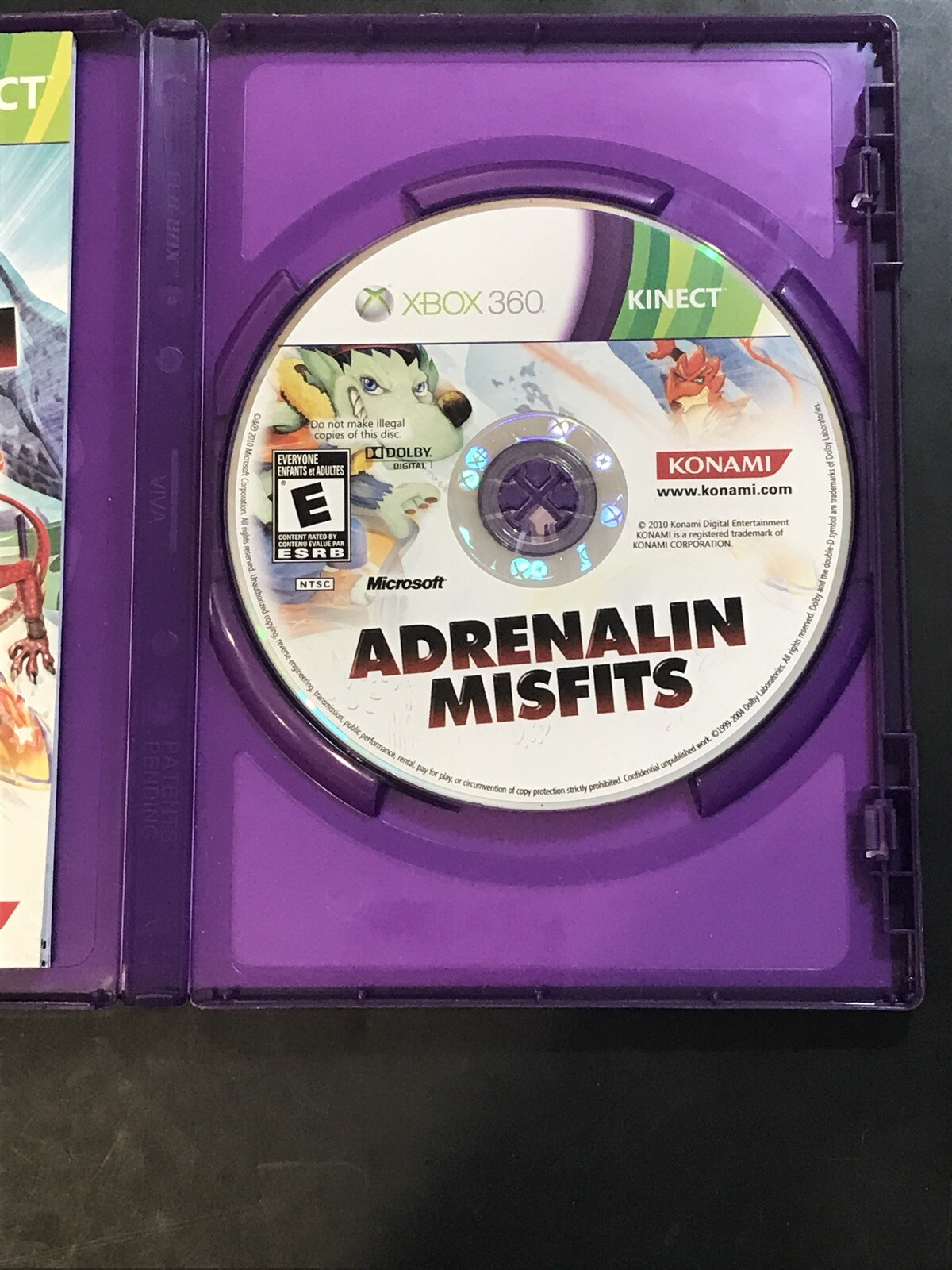 ADRENALIN MISFITS XBOX Kinect 360 Game. Konami, 2010. GOOD. CIB. USED ...