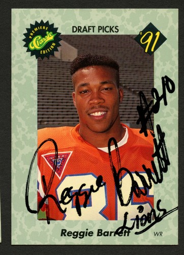 Reggie Barrett #50 signed autograph 1991 Premiere Classic Draft ...