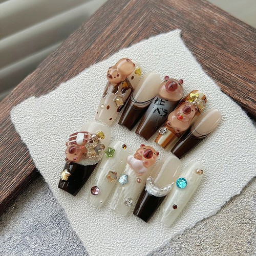 3D Capybara Nail Art Decoration Funny Cute Manicure Ornaments For Girls ...