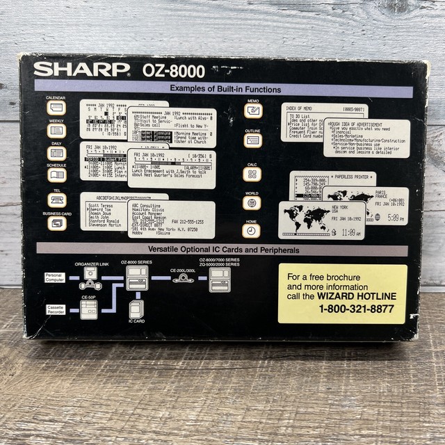 Oz-8000s Sharp Wizard 64kb Electronic Organizer for Parts Untested for ...