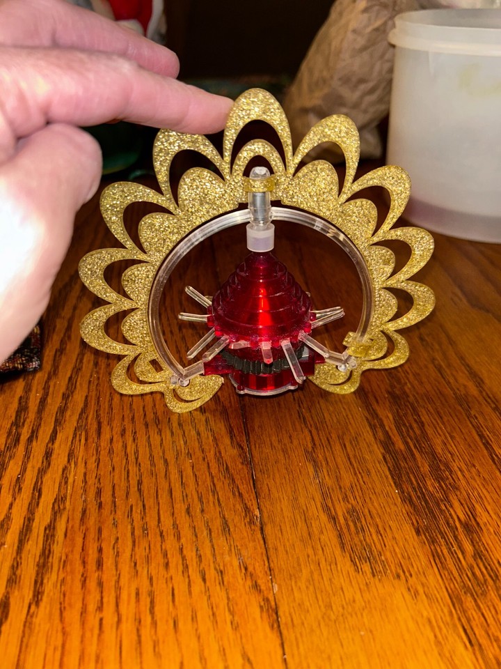 Vintage Merry Glow Spinning Tree Topper Gold and Red -- Not complete | eBay