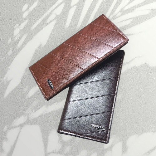 Men's Long Genuine Leather Wallet - Large Capacity Bifold Card Holder ...