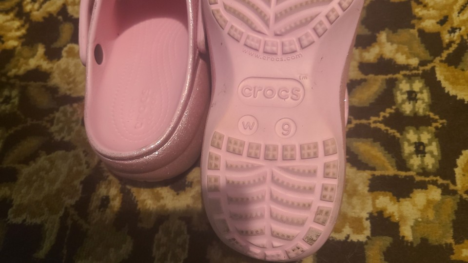 Size 9 Glittery Pink Platform Crocs COMFY | eBay
