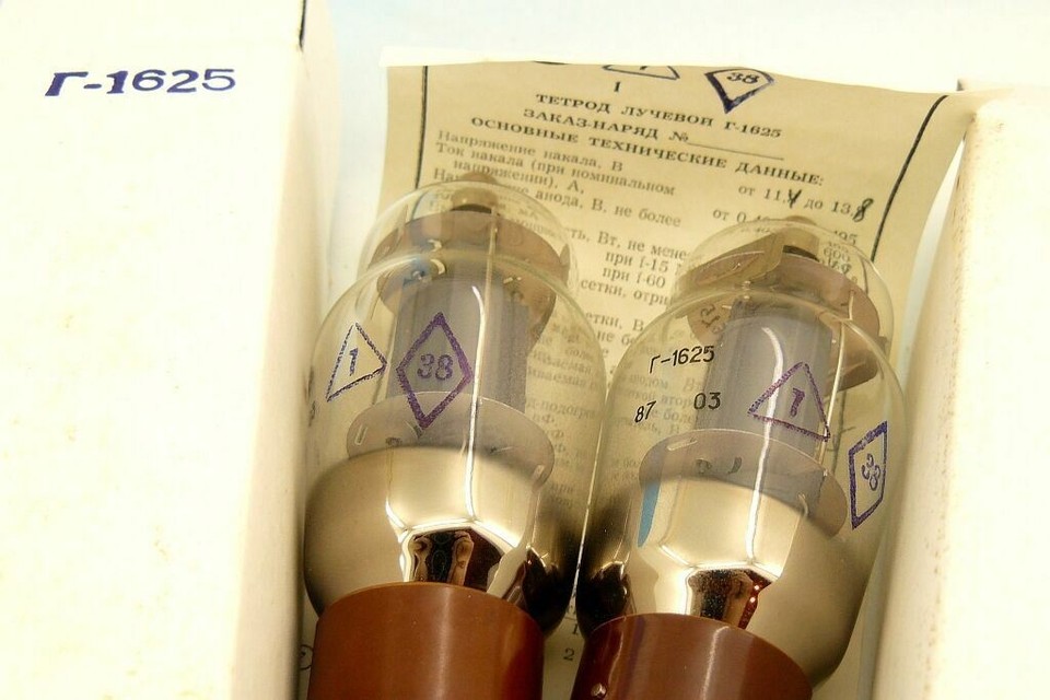 2 x G-1625 MATCHED PAIR BEAM POWER TETRODE TUBE 80's RCA 1625 VT-136 ...