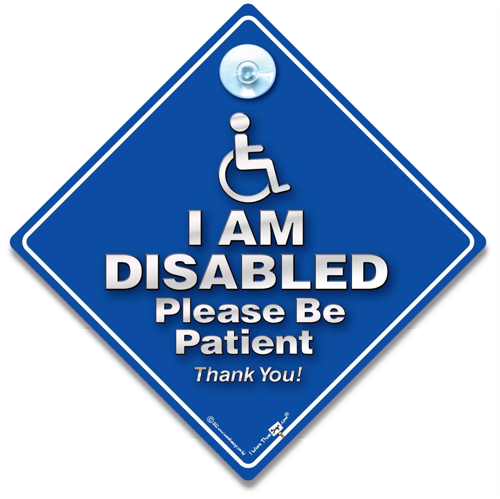 I Am Disabled Please Be Patient Car Sign , Wheelchair User Sign ...