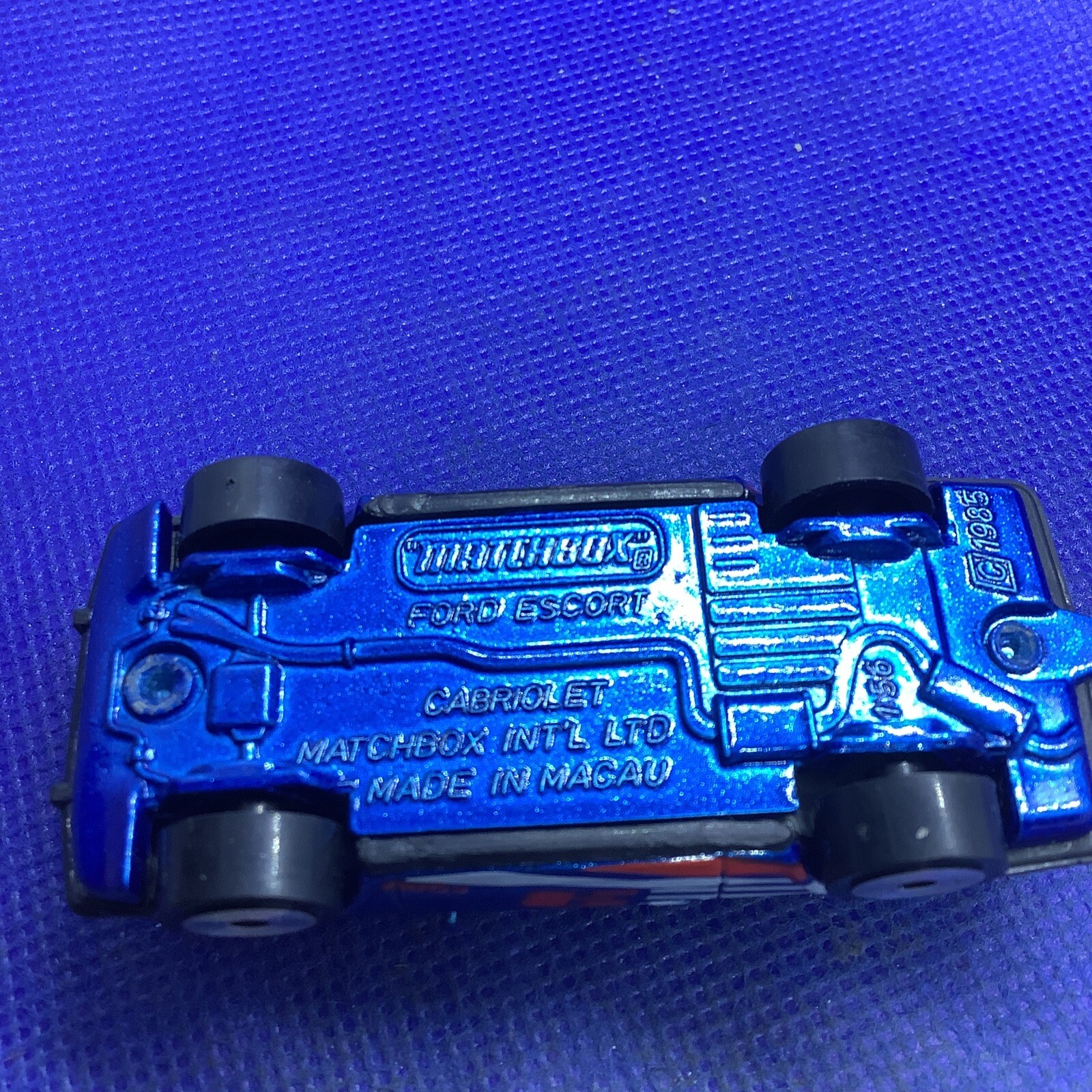 1985 Matchbox Blue FORD ESCORT XR3i CABRIOLET 1:56 Vtg., Mint Laser ...