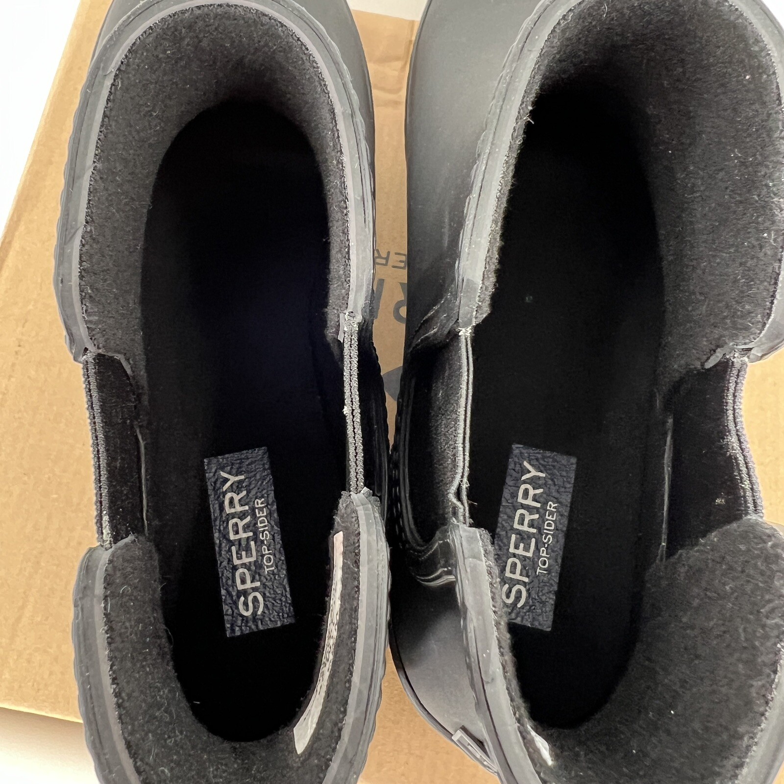 SPERRY WOMEN'S "TORRENT" BLACK RUBBER CHELSEA RAIN BOOT STS86828 SIZE ...