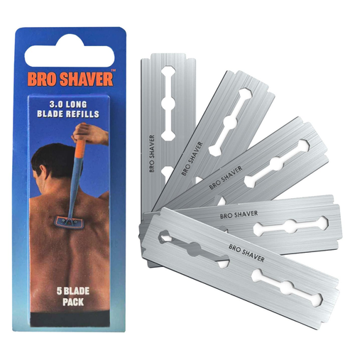 Double-Edge Back Hair Shaver Razor Blades, Extra Long Blade Refill ...