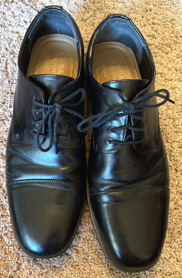 Croft & Barrow Dress Shoes Black Tie Round Toe Size Mens 12 Barely Worn ...