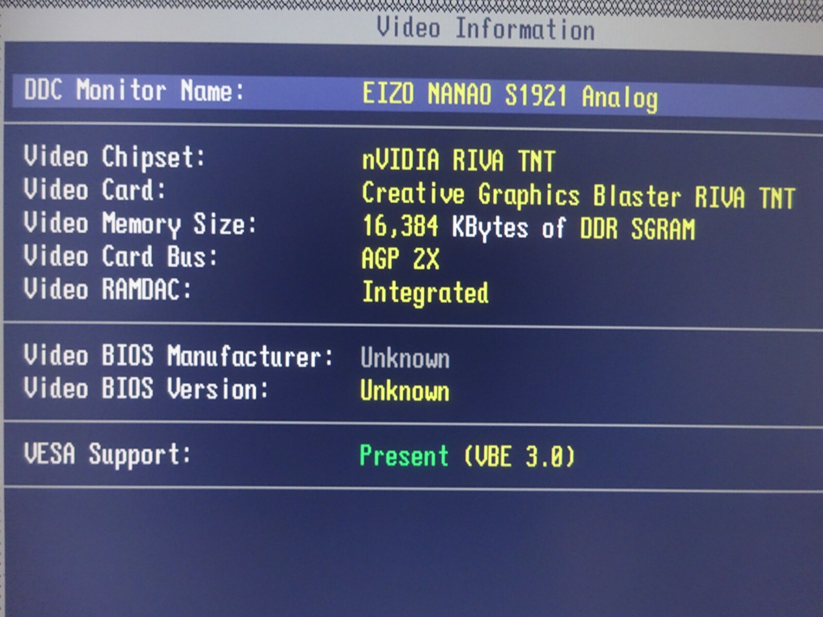 CREATIVE CT6710 GRAPHICS BLASTER RIVA TNT 16MB DDR AGP 2X TARJETA ...