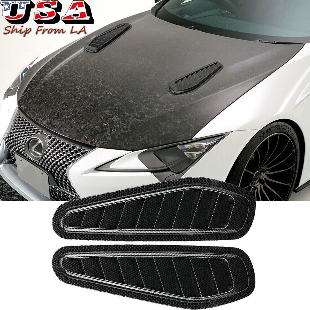Carbon Fiber Hood Bonnet Air Flow Intake Louver Vent Cover Trim Decor ...