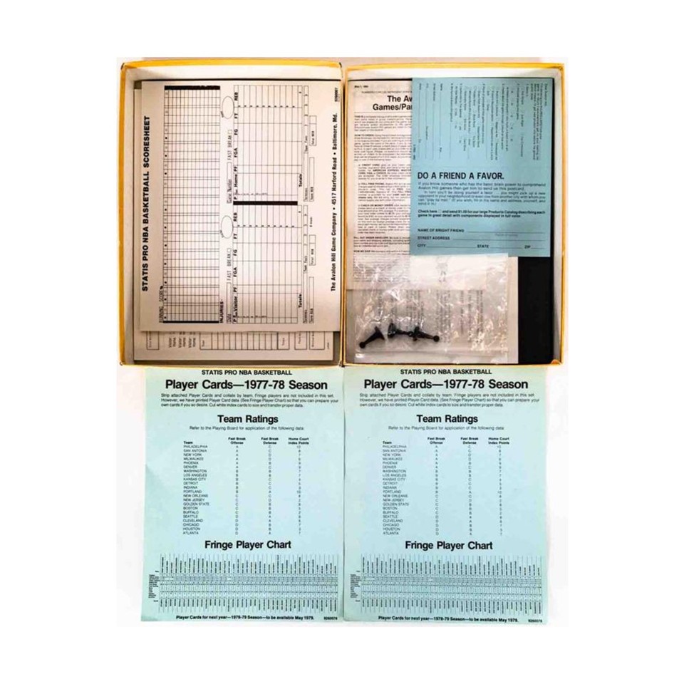 Avalon Hill Statis-Pro Basketball Collection #1 - Base Game + 65+ Tea ...