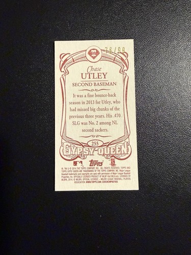 2014 Topps Gypsy Queen - Chase Utley #255 Mini Red /99 for sale online ...