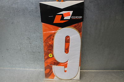 New One Industries Pre Cut #9 Number Decal Sticker 7" White WHT 3 Pack ...