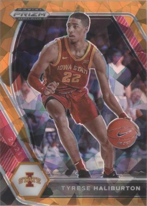 2021-22 Panini Prizm Draft Picks - Tyrese Haliburton #37 Orange Ice ...