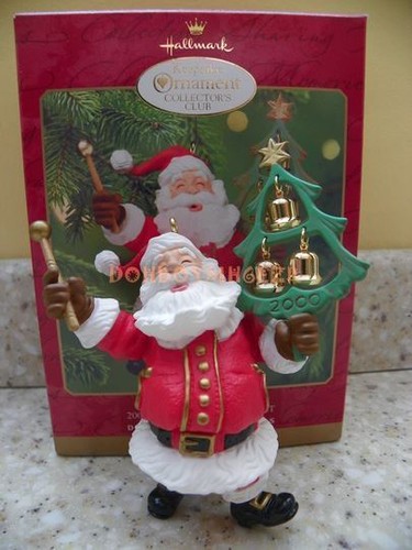 Hallmark 2000 Jingle Bell Kringle Club Member Santa Christmas Ornament ...