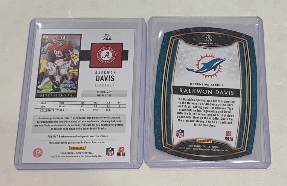 Raekwon Davis Red Refractor Signed RC /50 & Purple Select Club RC (2 ...