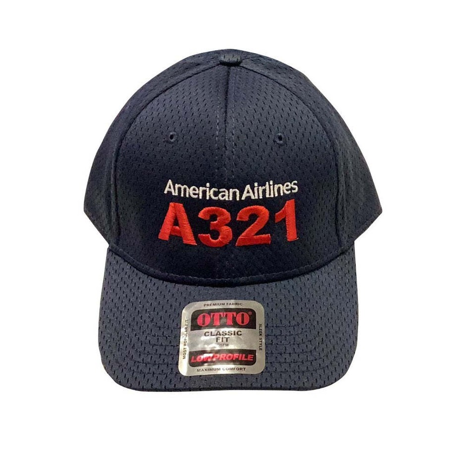 American Airlines Airbus A321 Embroidered Logo Adjustable Navy Baseball ...