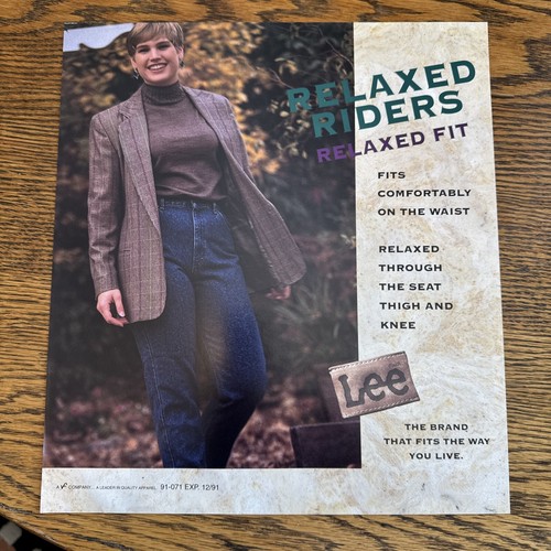 Lee Jeans 1991 11x12 Poster Mom Jeans Relaxed Riders Fit Beautiful ...