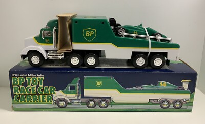 BP Toy Race Car Carrier With Lights & Formula 1 Style Race Car With Box ...