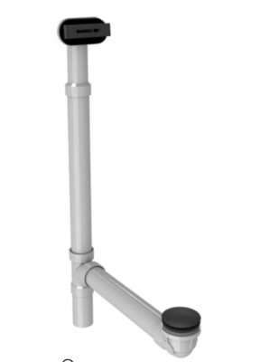 Jacuzzi Linear 1-1/2" Tub Drain Kit w/ Overflow, MF35817 (Matte Black ...