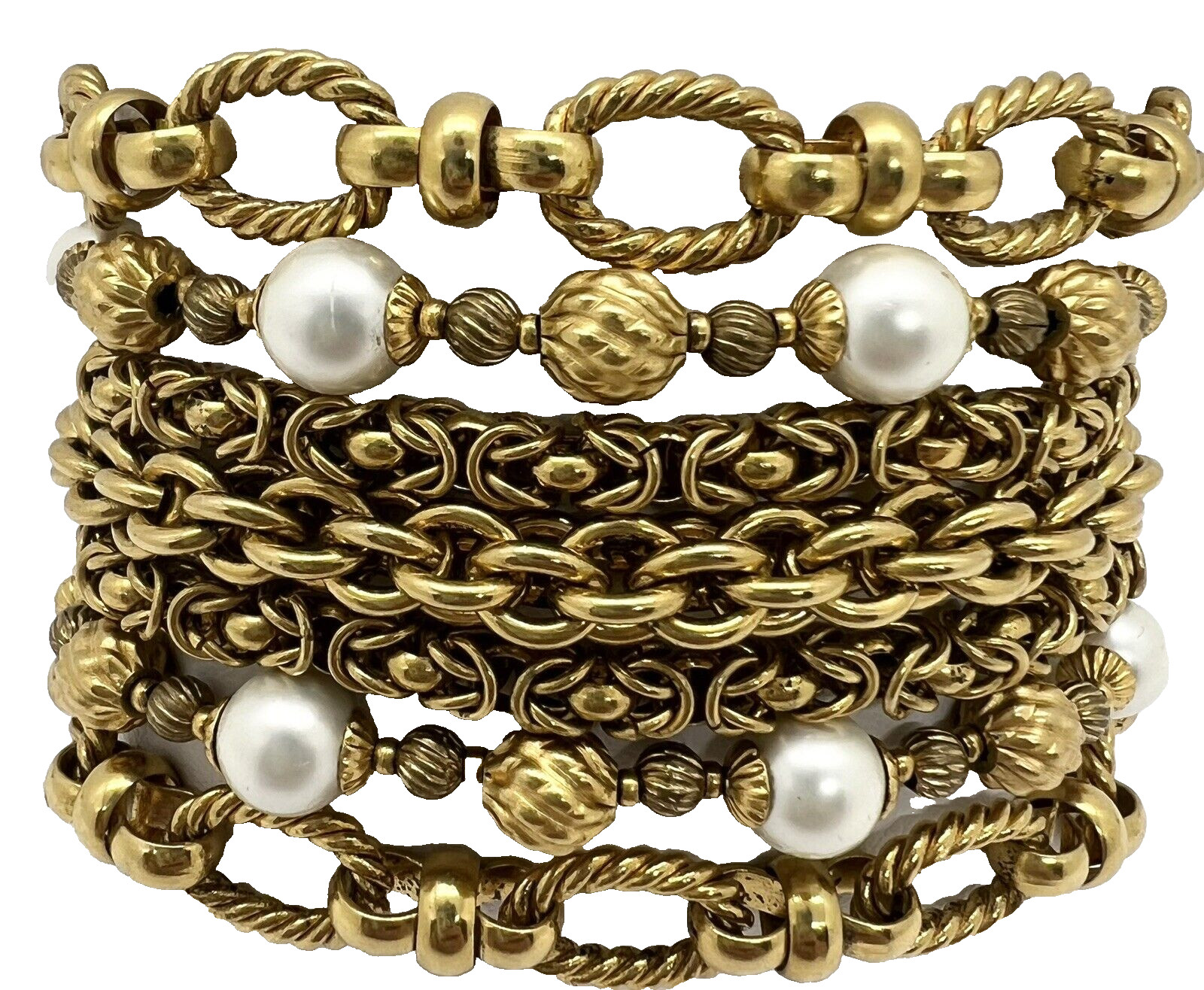 Vintage Jose & Maria Barrera Gold Plated 7 Strand Cha… - Gem