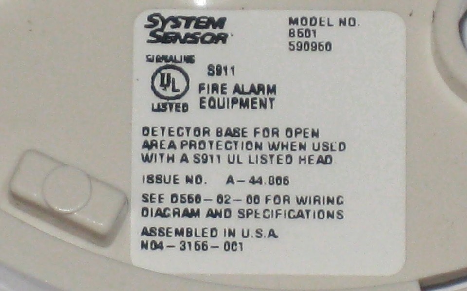 New System Sensor B501 Fire Alarm Smoke Detector Base | eBay