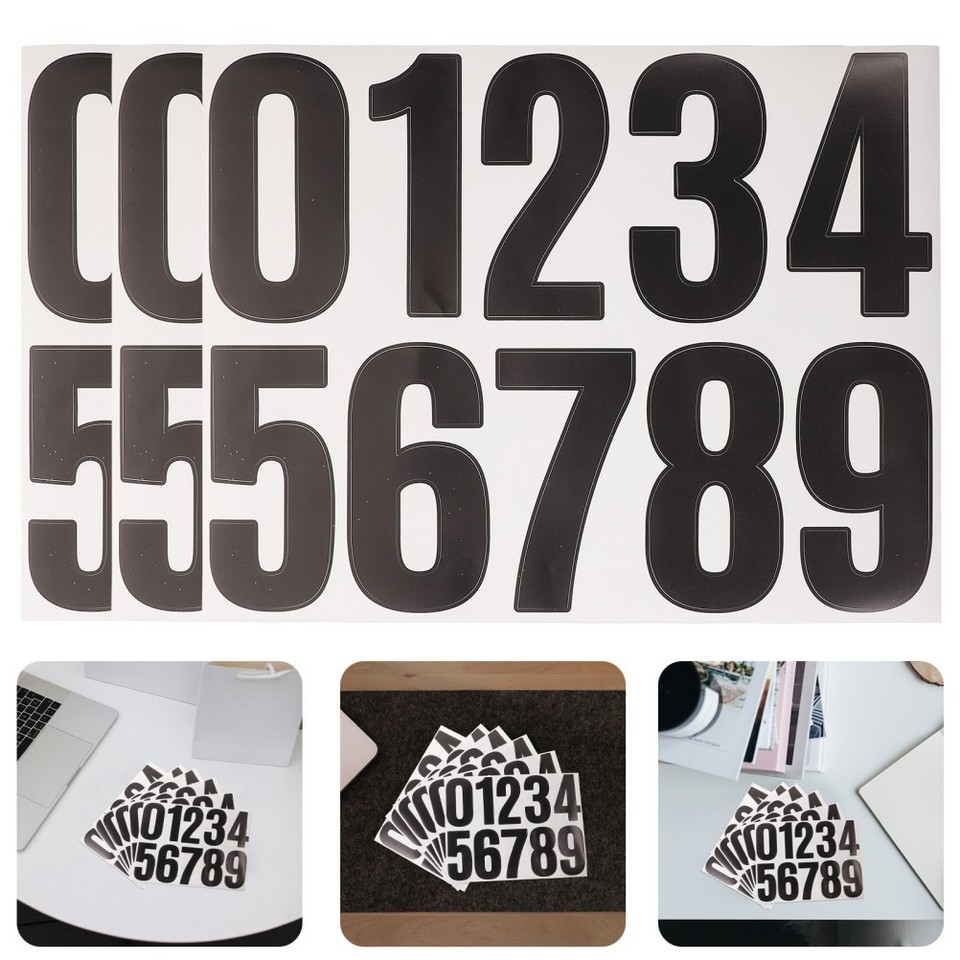 6 Sheets Number Sticker Self Adhesive Mailbox Numbers Stickers Address ...