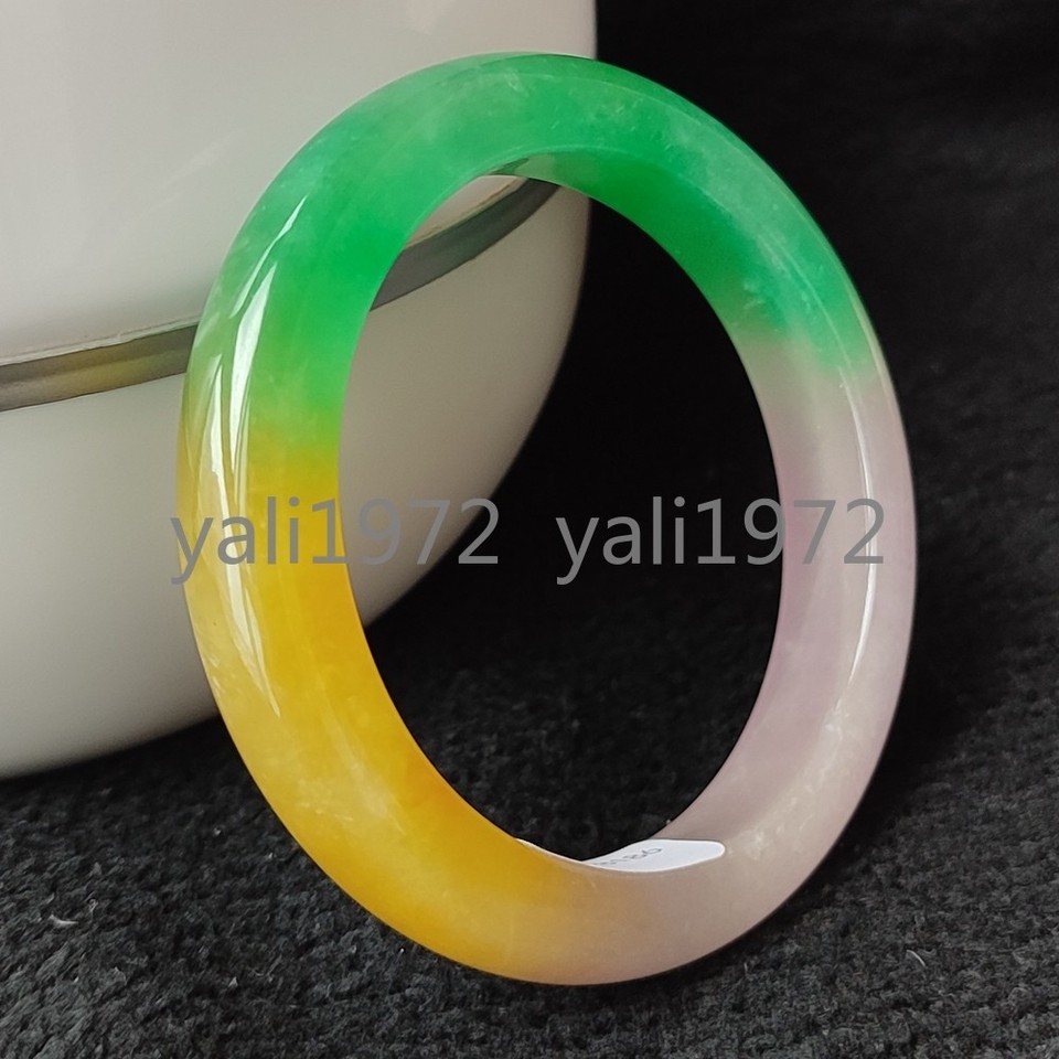 Certified Grade A Multicolor 52mm Natural Burma Jade jadeite Bangle ...