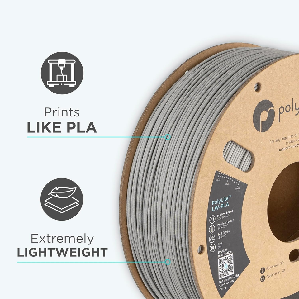 Polylite LW-PLA - 1.75Mm - 800G - Grigio | eBay