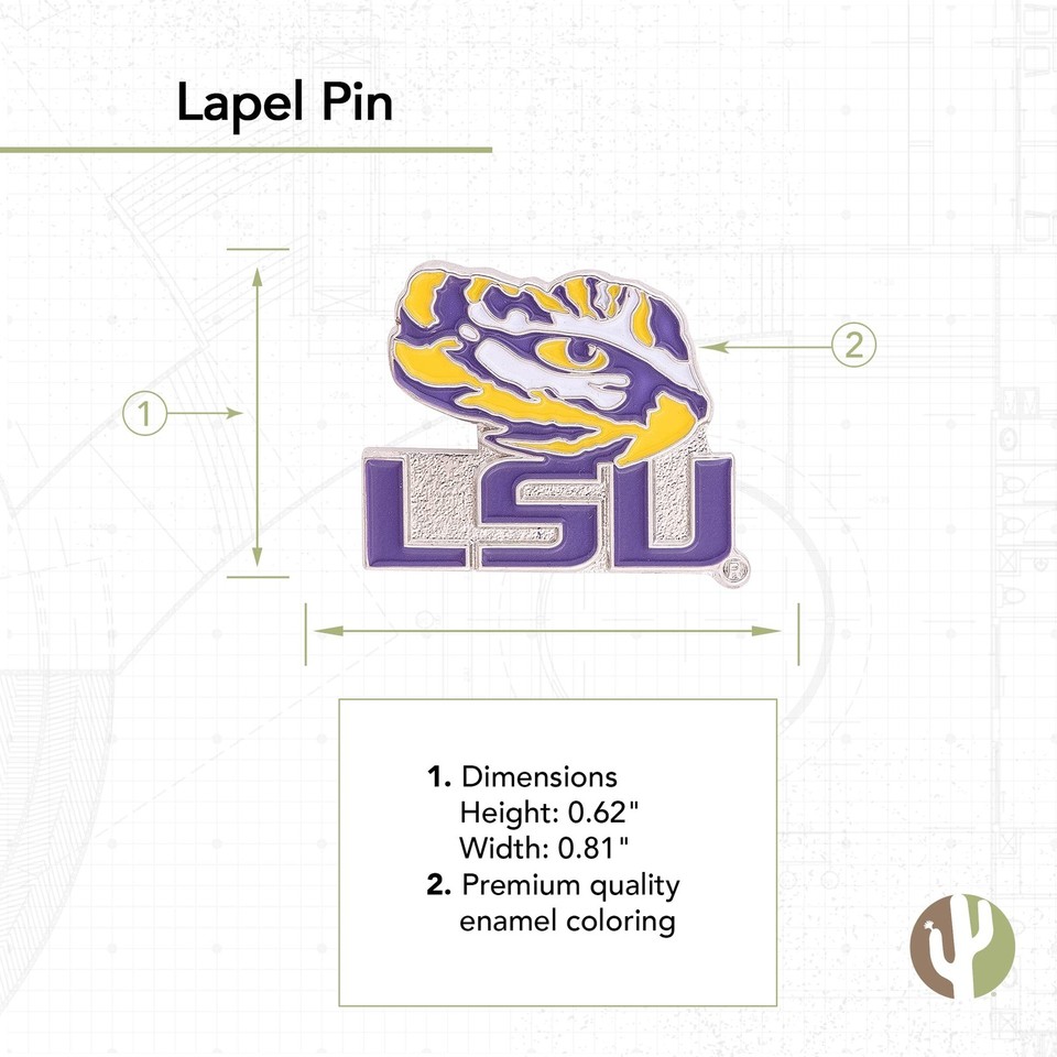 Louisiana State University Lapel Pins LSU Tigers Geaux Logo Enamel Made ...