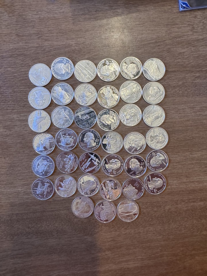 40 Washington Silver Proof Quarters PRICED BELOW TODAY'S SPOT 90% ...