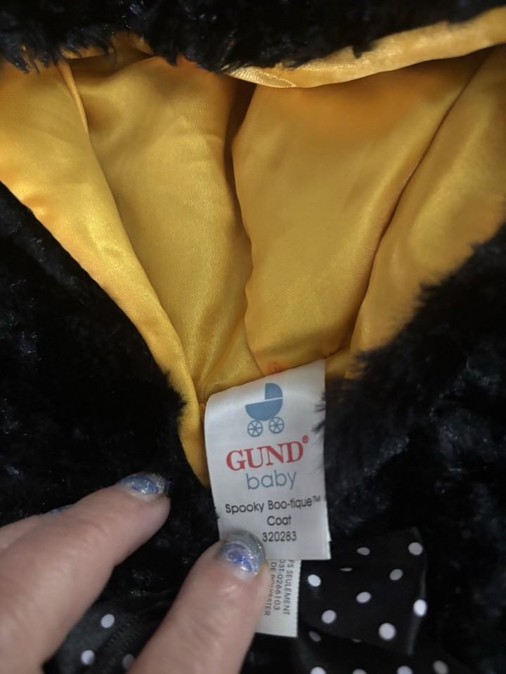 GUND Baby Spooky Boo-tique Black Cat Halloween Coat with Pocket Toy 12 ...